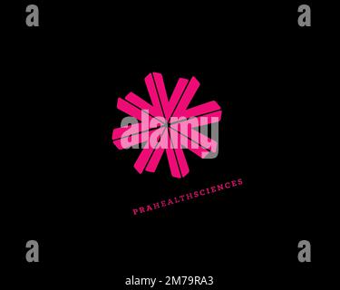 PRA Health Sciences, rotated logo, black background B Stock Photo - Alamy