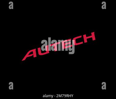 Autech, rotated logo, black background B Stock Photo - Alamy
