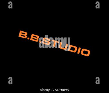 B. Studio, rotated logo, black background Stock Photo - Alamy