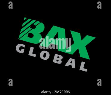 BAX Global, rotated logo, black background Stock Photo - Alamy