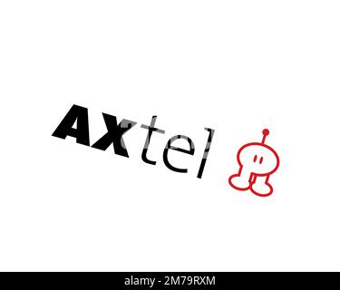 Axtel, rotated logo, white background Stock Photo - Alamy