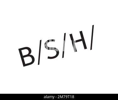 BSH Hausgeraete, rotated logo, white background B Stock Photo - Alamy