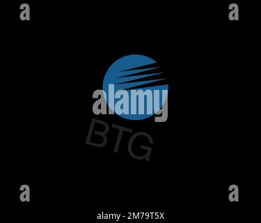 BTG plc, rotated logo, black background Stock Photo - Alamy
