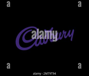 Cadbury, rotated logo, black background B Stock Photo - Alamy