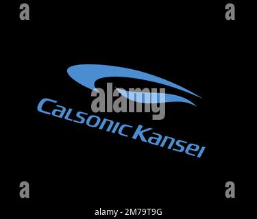 Calsonic Kansei, rotated logo, black background Stock Photo - Alamy