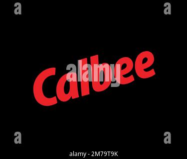Calbee, rotated logo, black background B Stock Photo - Alamy