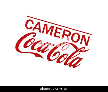 Cameron Coca Cola, Rotated Logo, Black Background Stock Photo - Alamy