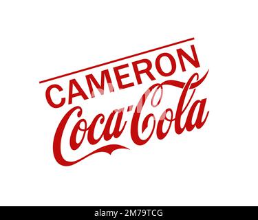 Cameron Coca Cola, Rotated Logo, Black Background B Stock Photo - Alamy