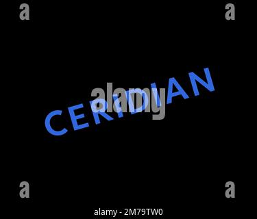 Ceridian, rotated logo, black background B Stock Photo - Alamy