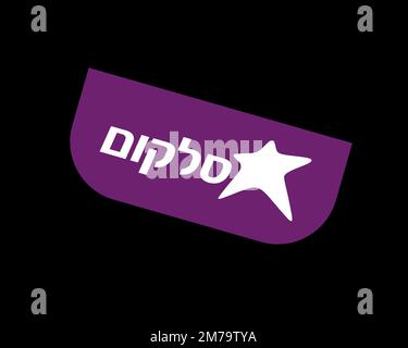 Cellcom Israel, rotated logo, black background Stock Photo - Alamy