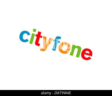 Cityfone, rotated logo, white background Stock Photo - Alamy