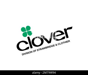 Clover store, rotated logo, white background B Stock Photo - Alamy