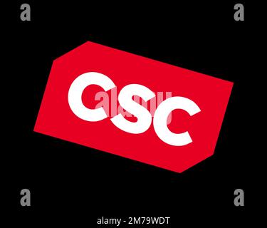 Computer Sciences Corporation, rotated logo, black background Stock ...