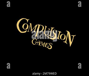 Compulsion Games, rotated logo, black background Stock Photo - Alamy