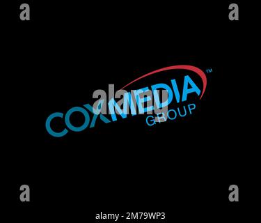 Cox Media Group, rotated logo, white background Stock Photo - Alamy