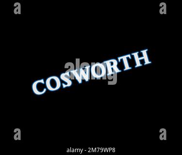Cosworth, rotated logo, black background B Stock Photo - Alamy
