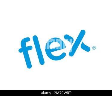 Flex company, rotated logo, white background B Stock Photo - Alamy