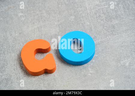 Inscription go is lined with letters English alphabet. Concept of ...