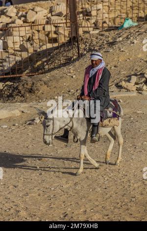 SAQQARA, EGYPT - JANUARY 31, 2019: Djoser (Zoser) hypostyle hall in ...