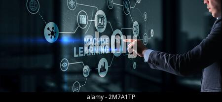 Machine Learning Modern Computer Technologies concept. Artificial ...