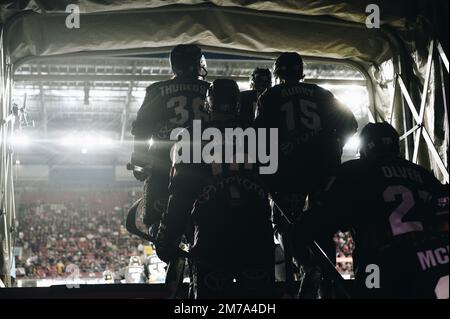 COLOGNE, GERMANY - JANUARY 08, 2023: BRADY AUSTIN. Hockey match DEL ...