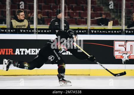 COLOGNE, GERMANY - JANUARY 08, 2023: BRADY AUSTIN. Hockey match DEL ...