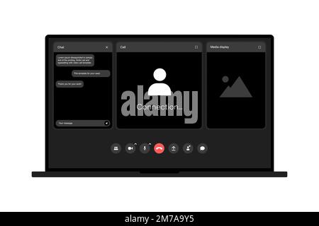 Video call program window. UI UX template for video conferencing and ...