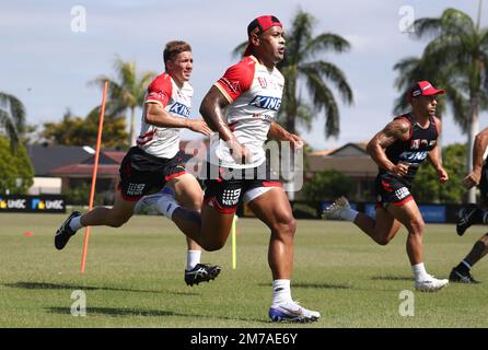 Jamayne Isaako during a Dolphins NRL training session at Redcliffe ...