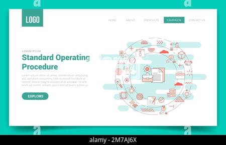 sop standard operating procedure concept with icon concept with round ...