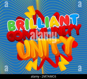 Super Community Unity. Word written with Children's font in cartoon ...