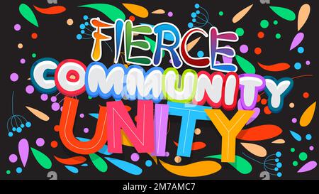 Super Community Unity. Word written with Children's font in cartoon ...
