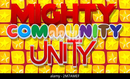 Community Unity. Word written with Children's font in cartoon style ...