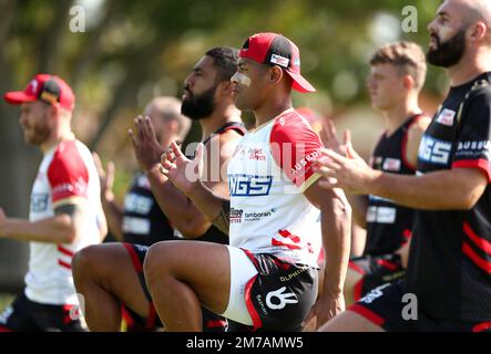 Jamayne Isaako during a Dolphins NRL training session at Redcliffe ...