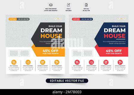 Home construction and renovation business promotional tri fold brochure ...