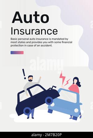 Car Insurance Poster Template Flat Design Illustration Editable of ...