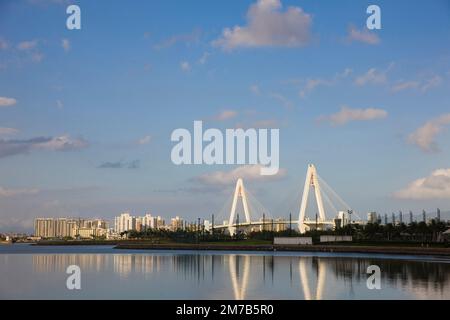 Haikou Century Bridge night Stock Photo - Alamy