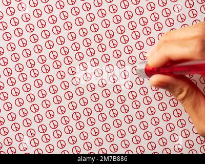 Stamp the ballot paper, Korean voting stamp Stock Photo - Alamy