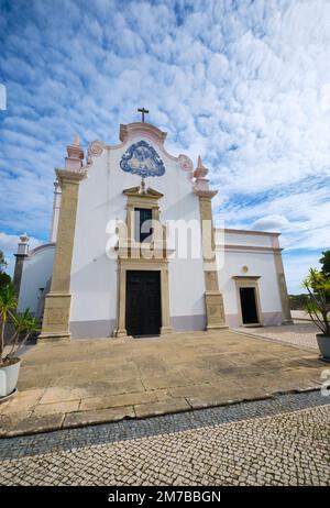 Exterior of the Moorish style, whitewhashed, simple, Roman Catholic ...