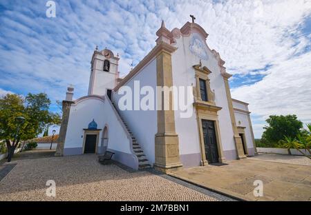 Exterior of the Moorish style, whitewhashed, simple, Roman Catholic ...