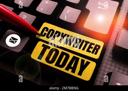 Handwriting text Copywriter. Concept meaning writing the text of ...