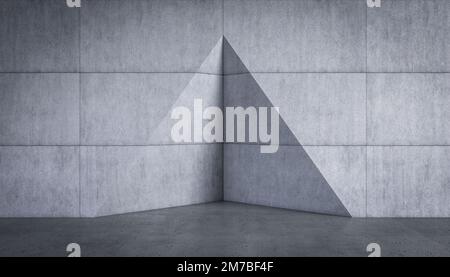 triangular abstract concrete architecture background 3d render ...