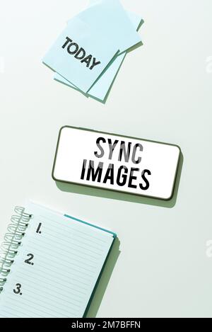 Conceptual display Sync Images. Business showcase Making photos ...