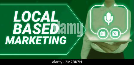 Text sign showing Geo Marketing. Business photo text the geolocated ...