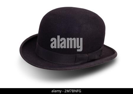 Black bowler hat angled view isolated on white background Stock Photo ...