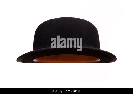 Black Bowler Hat Side View Isolated on White Background Stock Photo - Alamy