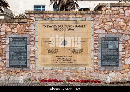 The plaque commemorating the Royal Engineers for their part in D Day ...