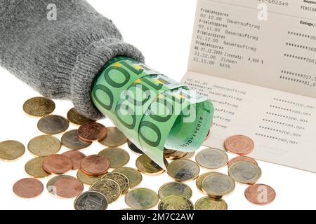 money sock with euro bills and euro coins Stock Photo - Alamy