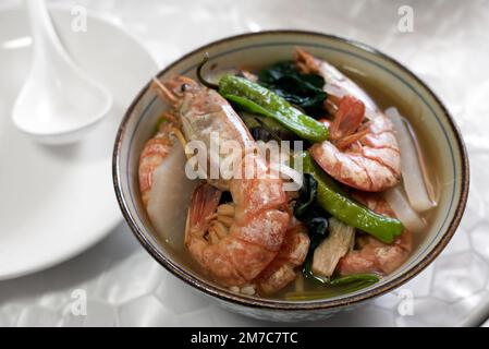 Sinigang na hipon - A Filipino dish of shrimp in a sour broth soup ...