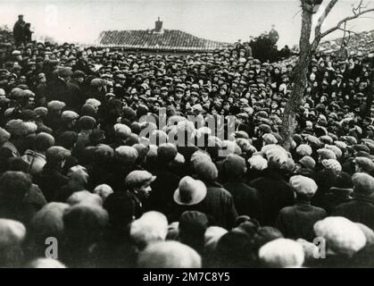 Large group of communist workers, Bulgaria, 1930s Stock Photo - Alamy
