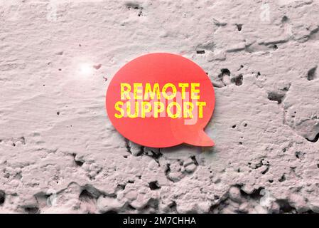 Text showing inspiration Remote Support. Business showcase help end ...